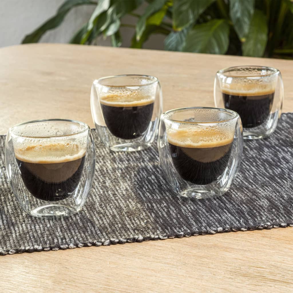 Tasses à expresso à double paroi 4 pcs 80 ml transparent HI | Leroy Merlin