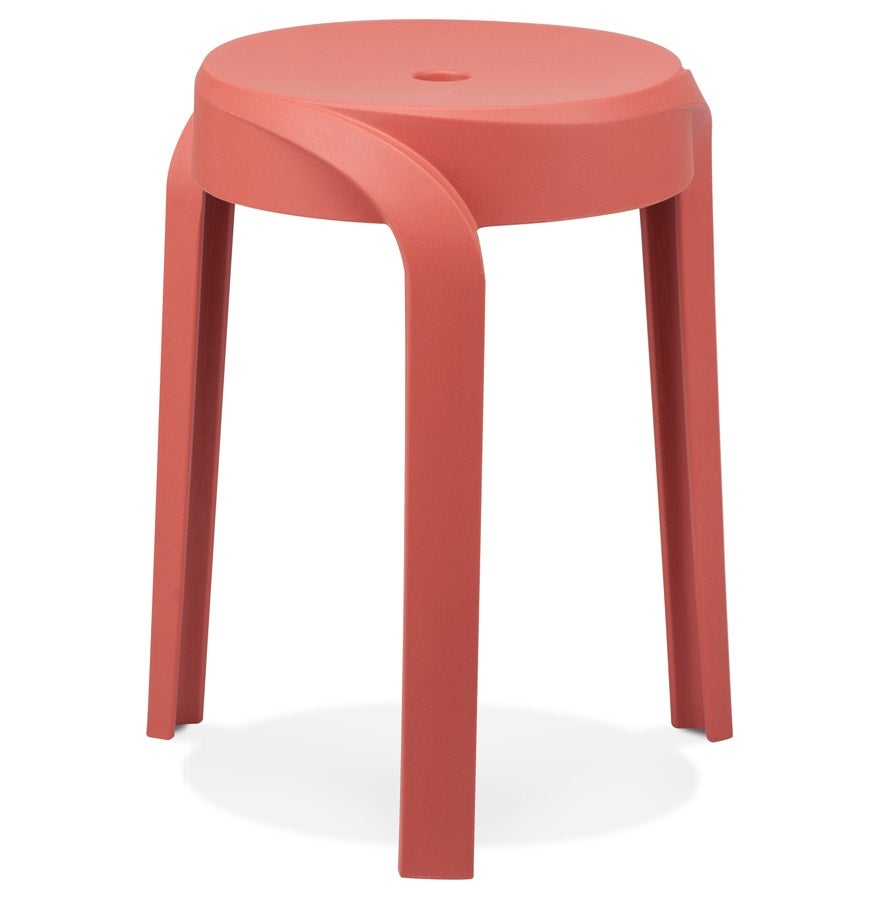 Tabouret bas empilable 'POMPA' en matière plastique rouge | Leroy Merlin