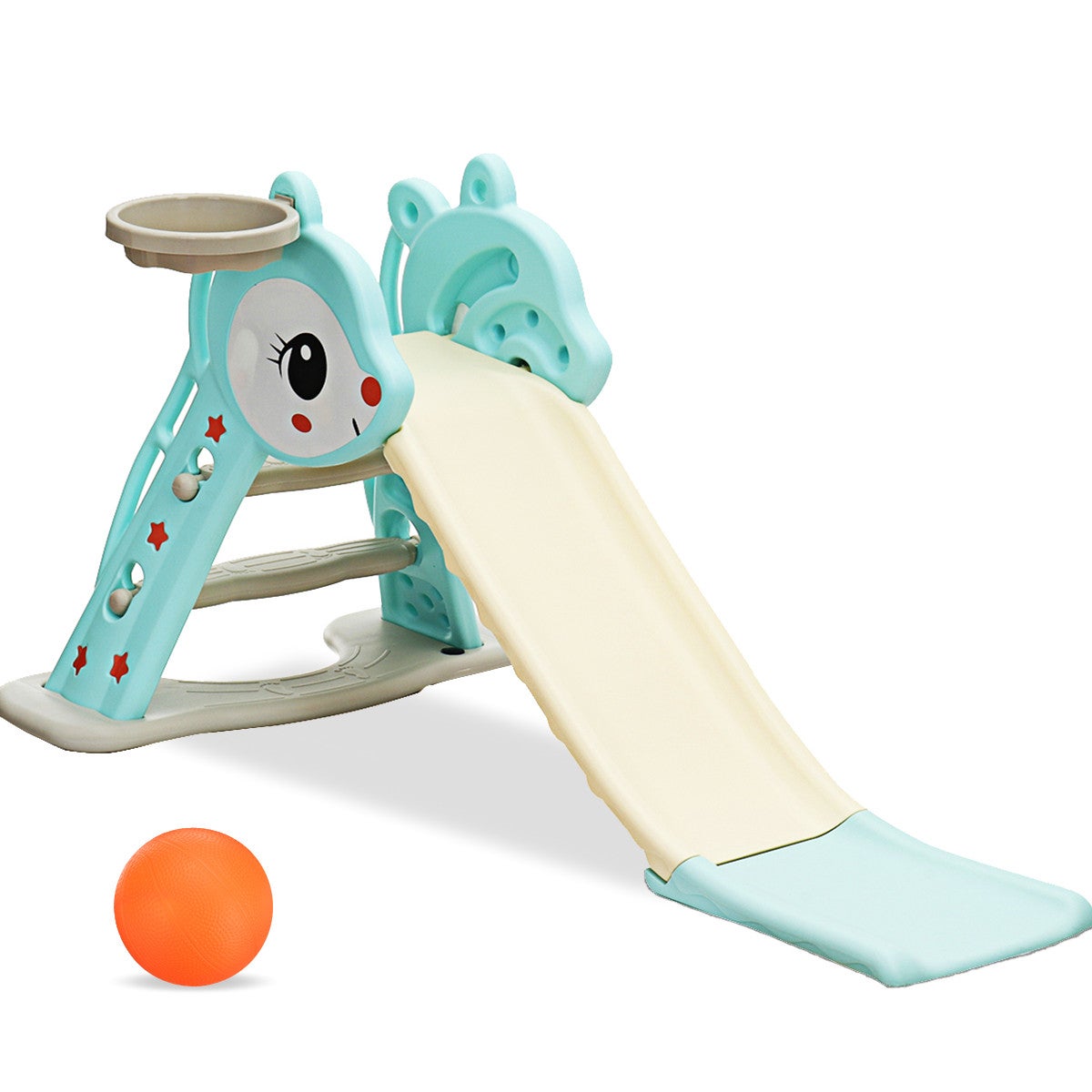 Toboggan enfant avec panier de basket aire de jeux 143 x 81 x 35cm | Leroy Merlin