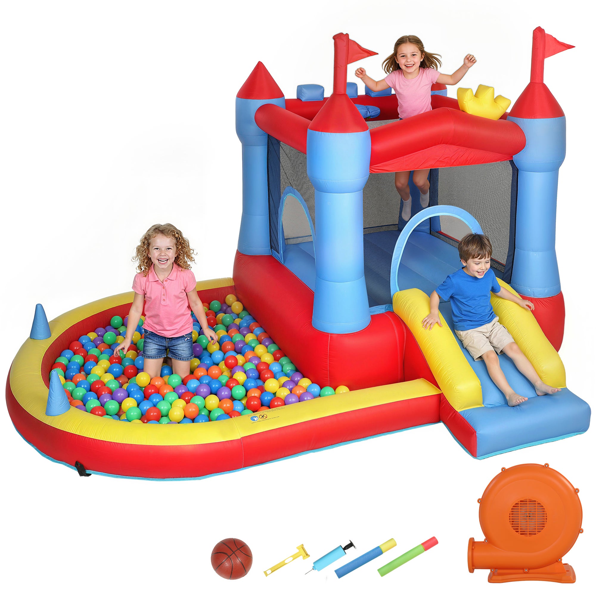 Trampoline gonflable avec souffleur, aire de jeux gonflable avec ...