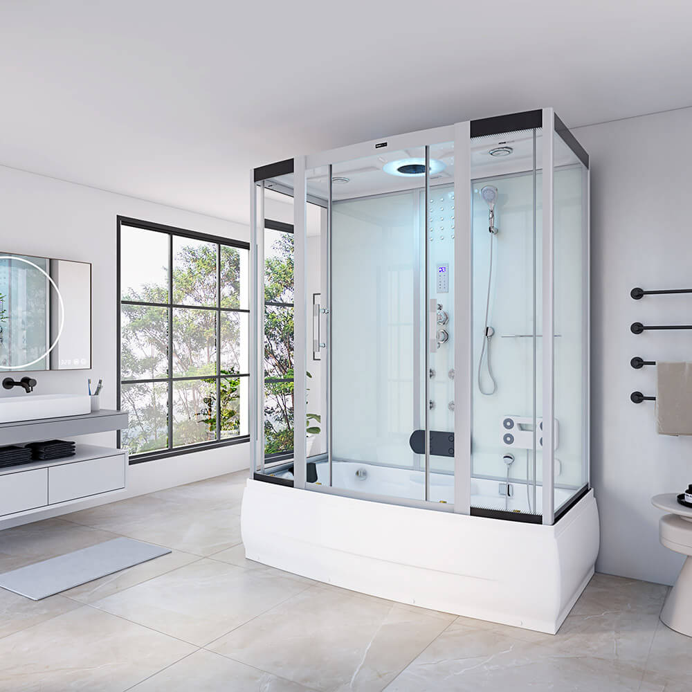 HOME DELUXE - Douche à vapeur DIAMOND - Blanc, dimensions : 170 x 90 x ...