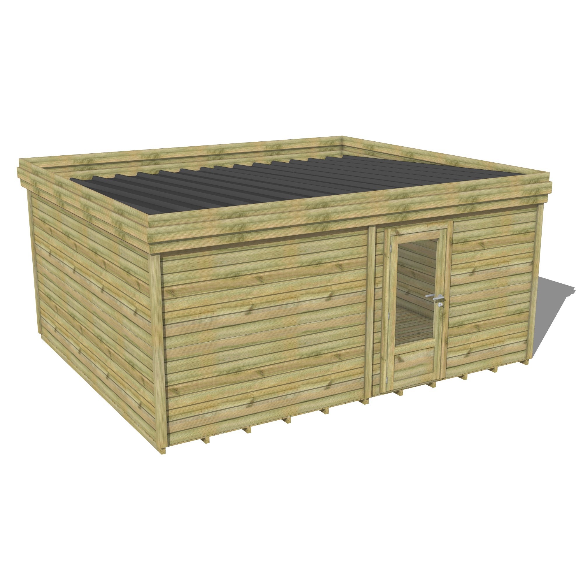 ABRI DE JARDIN bois Pin traité autoclave 27mm - 5,195x4,34m / 22,6m2 ...