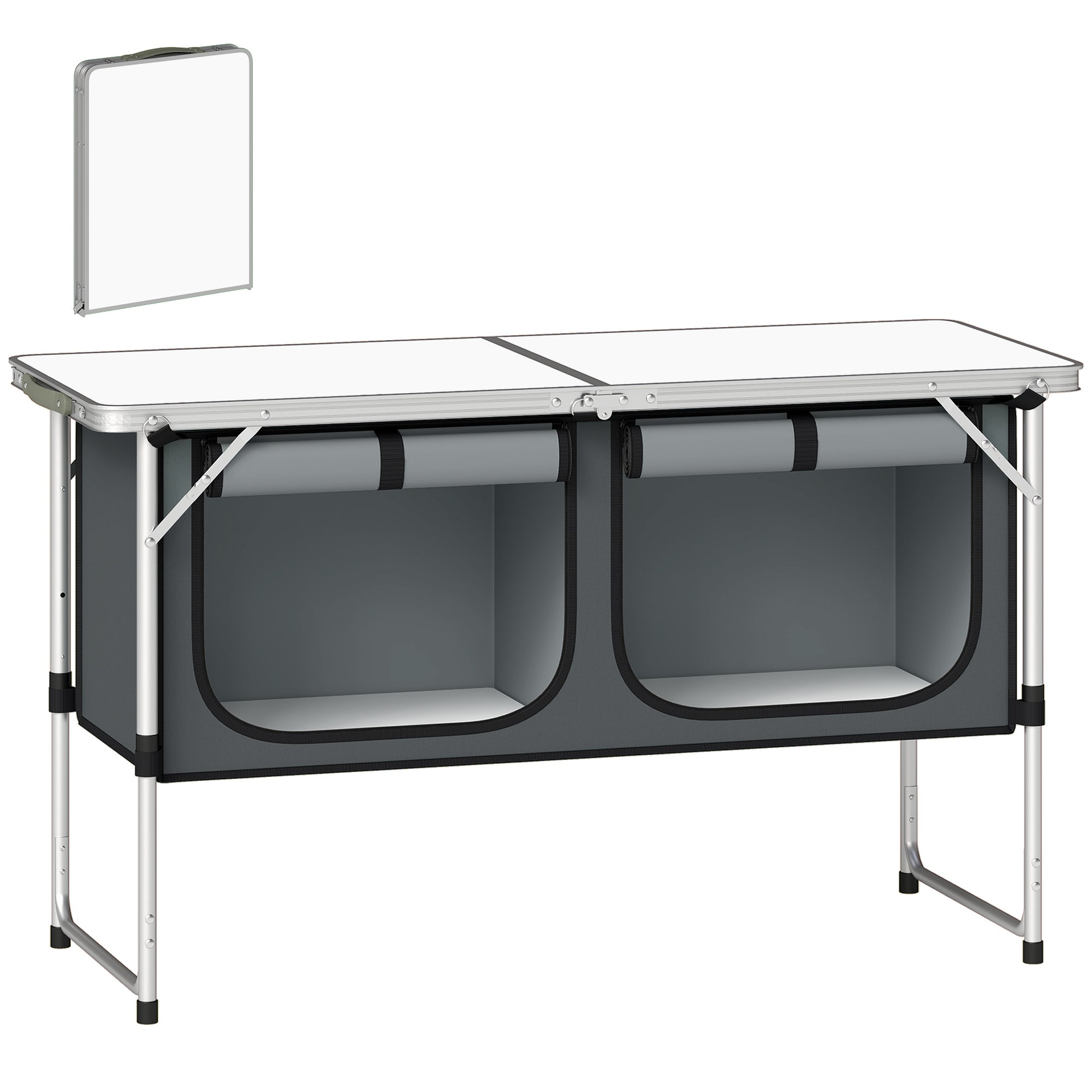 Cuisine de camping pliante avec structure en aluminium, compartiments ...