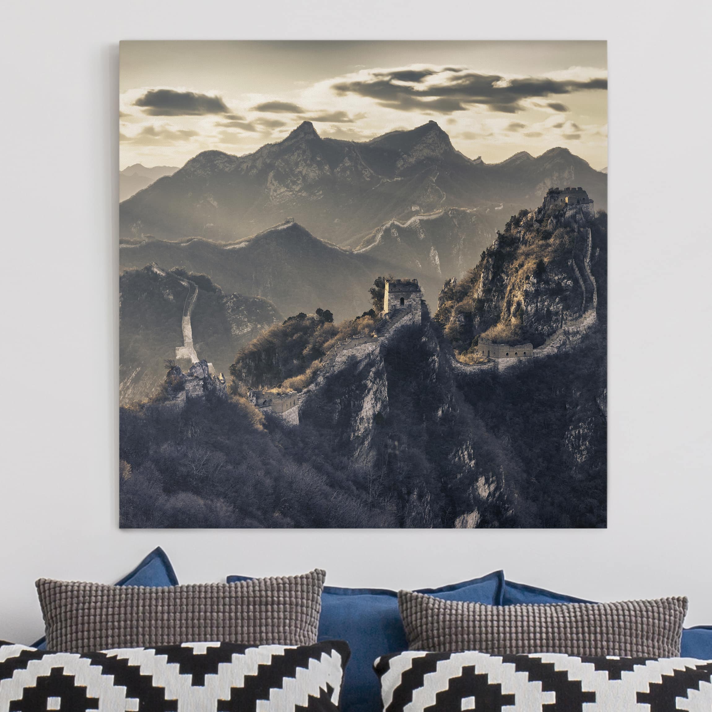 Impression sur toile tableau sur toile châssis vert architecture Terre ...