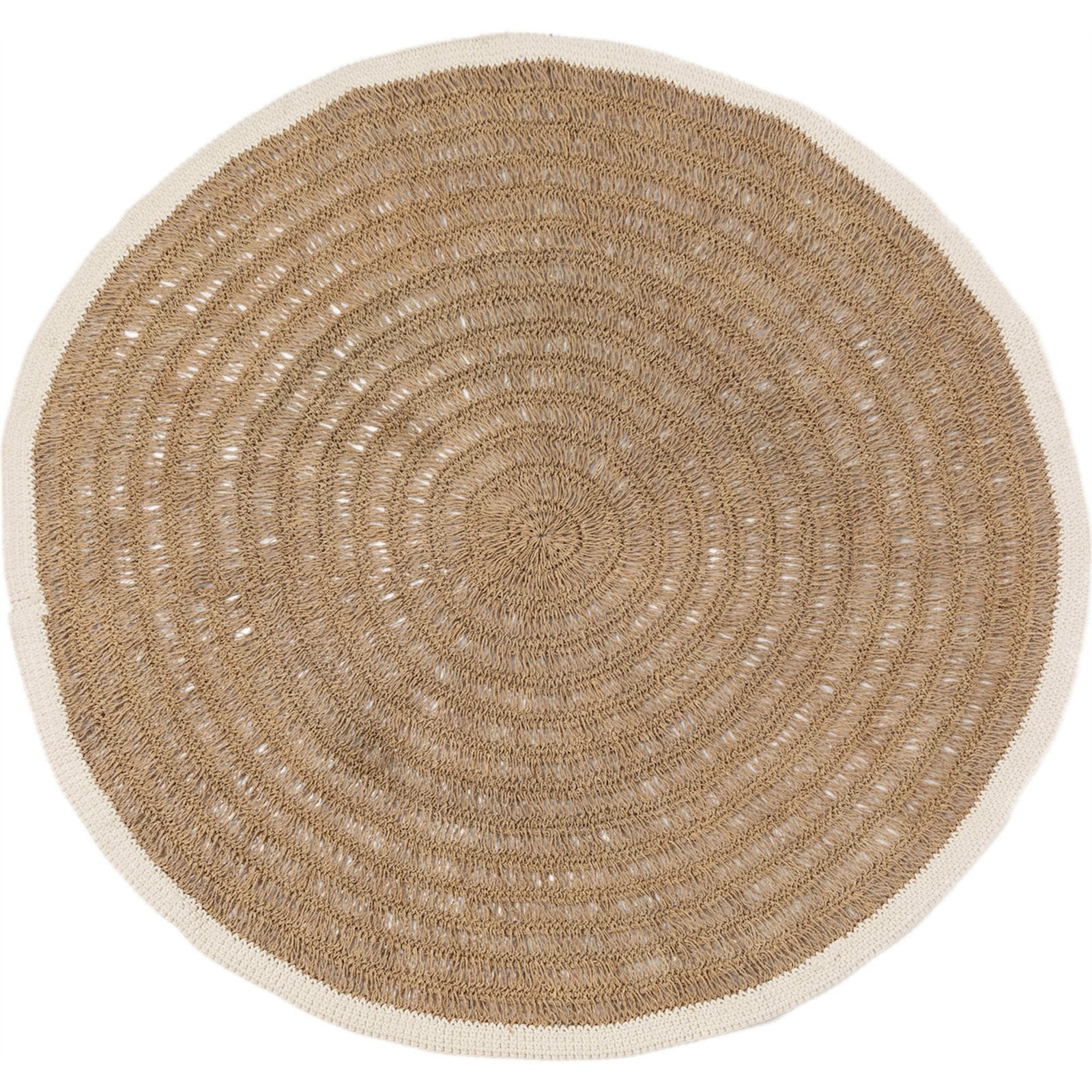Tapis Seagrass & Cotton 150 x 150 x 2 cm Tapis naturel et beige | Leroy ...