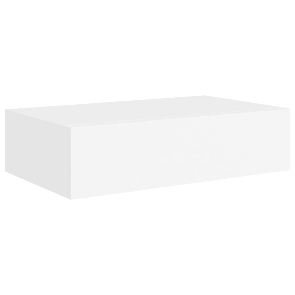 Estante con cajón de pared MDF blanco 40x23,5x10 cm | Leroy Merlin