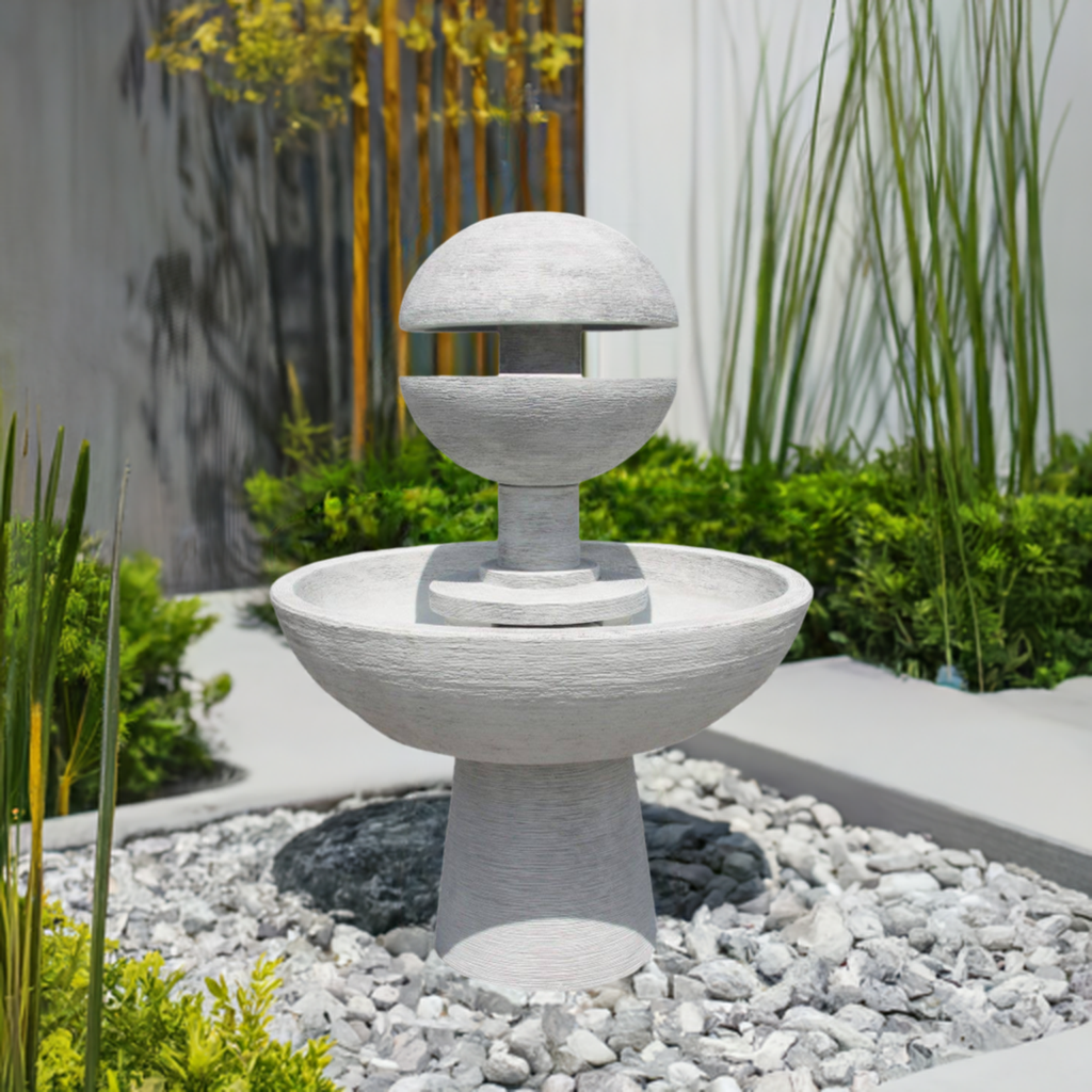 Fontaine de Jardin moderne ERASMA 100x135cm. de Betón Pierre. Couleur ...