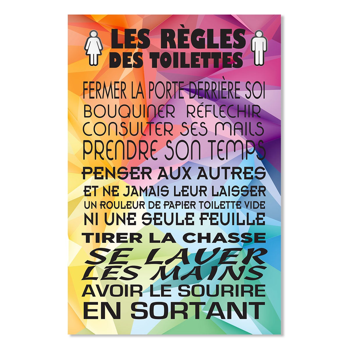 Affiche, Les règles des WC 3 - 40x60cm - made in France | Leroy Merlin