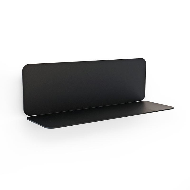 Repisa L DECO-GEM, acero acabado epoxi negro. Estantería reversible con ...