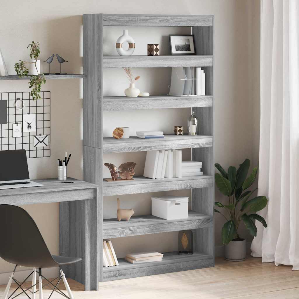 Maison Exclusive - Librería Gris Sonoma 100 x 30 x 198 cm Madera de ...