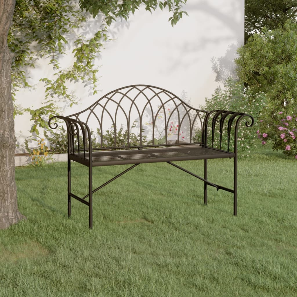VidaXL Panca da Giardino a 2 Posti 128 cm Nera in Acciaio | Leroy Merlin