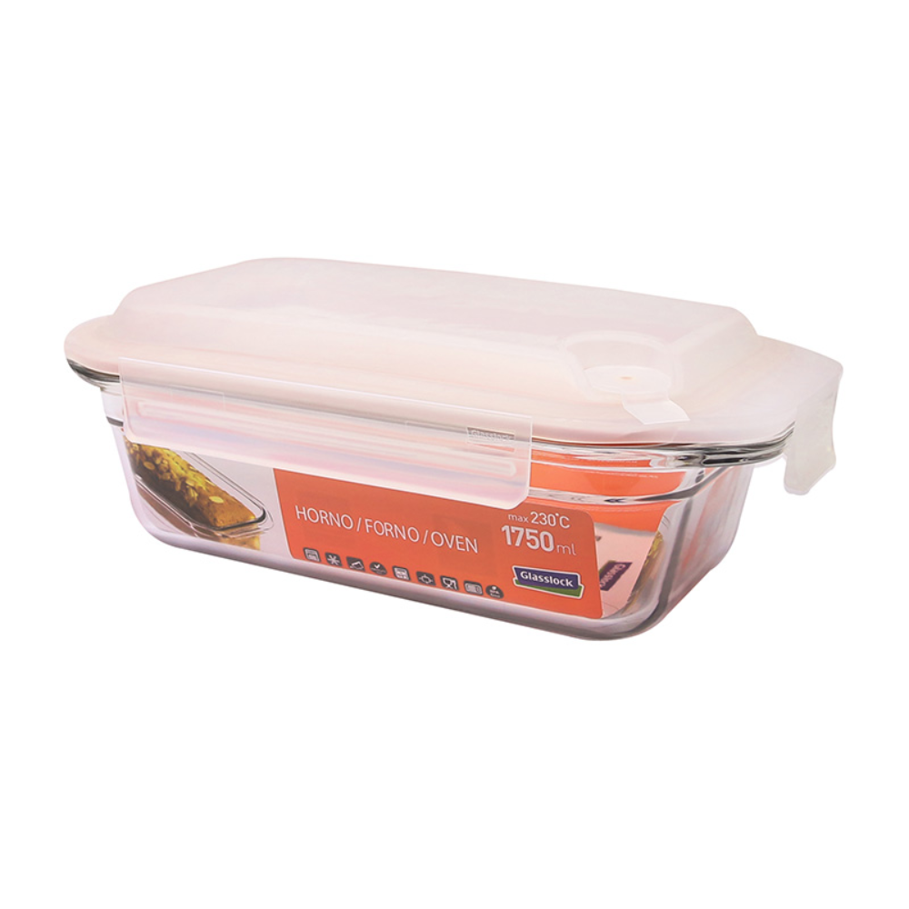 Glasslock BakeWare - Bandeja de Horno con Tapa de 1.75L en Vidrio ...