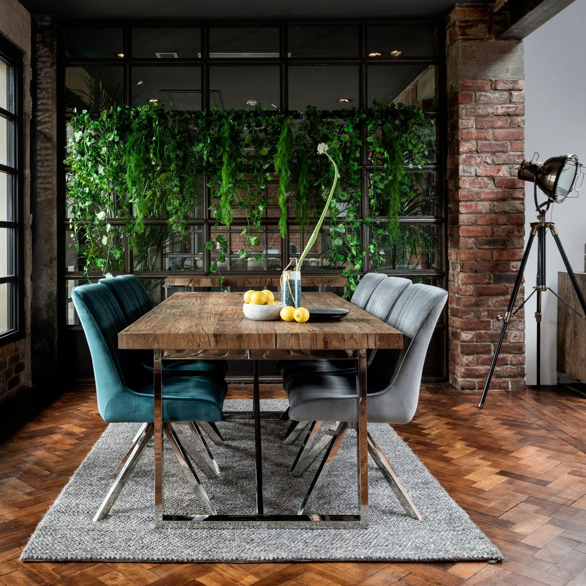 Table à manger moderne chêne acier 240 cm RIVERSIDE | Leroy Merlin