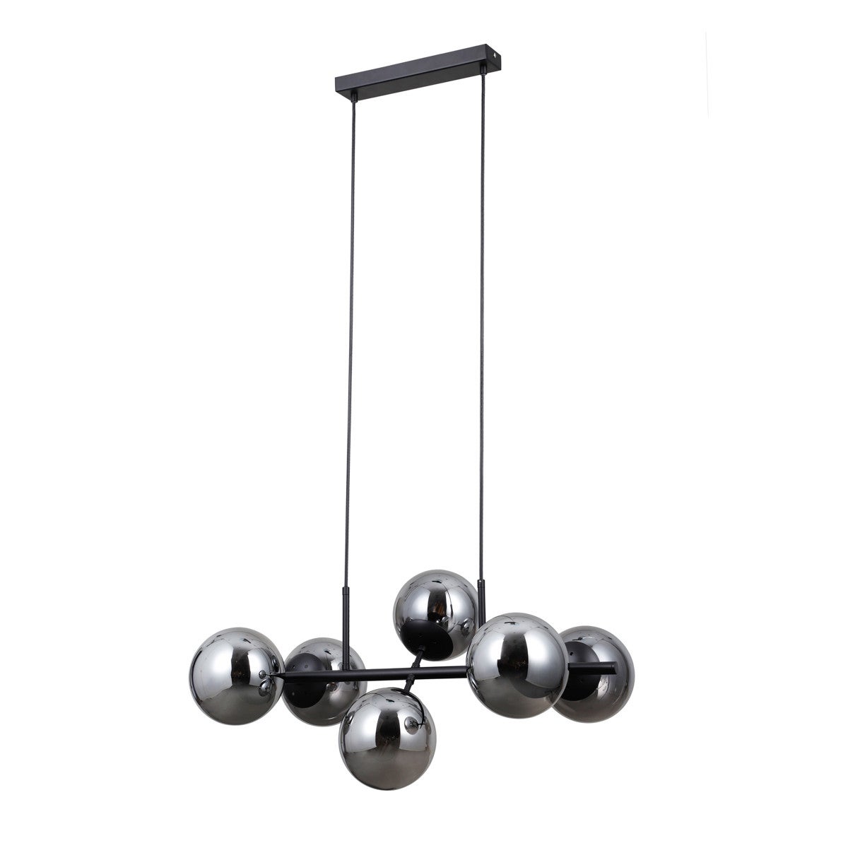 Italux Molite Lámpara de techo colgante Globe, color negro mate, 6 ...