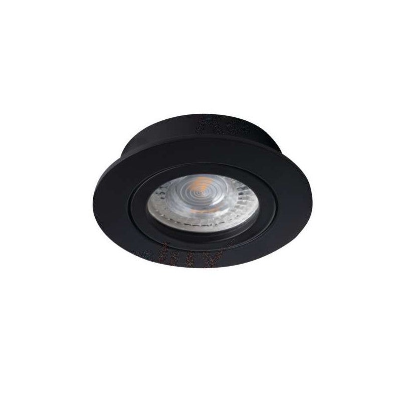 Support spot Led encastrable orientable rond noir Dalla - Kanlux ...