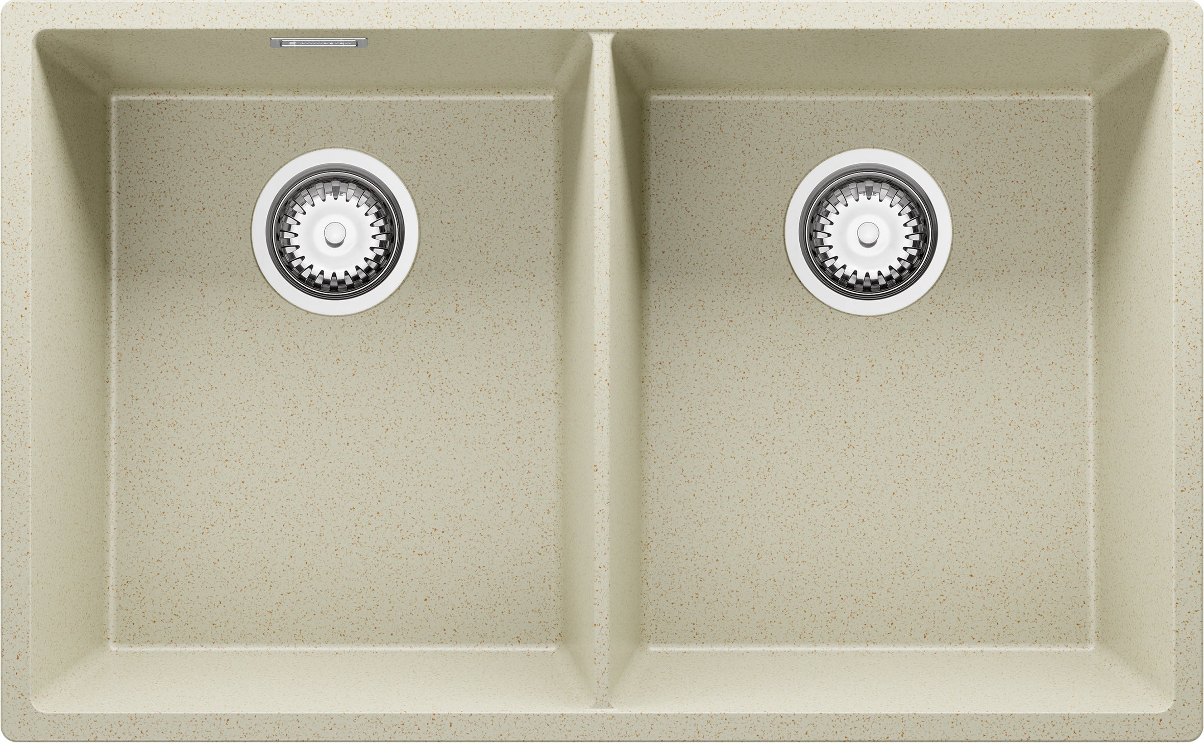 Evier Sous Plan Beige 76x47cm, Evier en Granit 2 bacs + Kit de Vidage ...