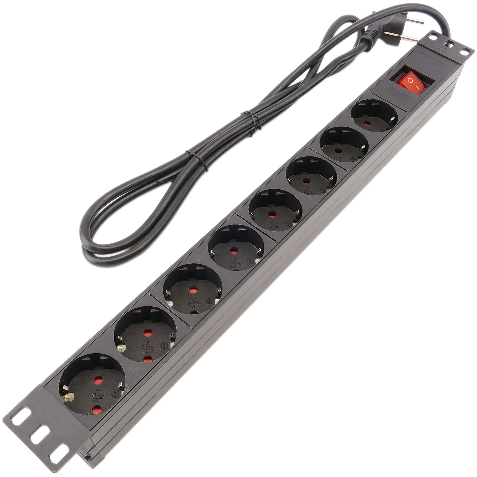 Regleta de 8 enchufes Schuko compatible con armario rack 19” color ...