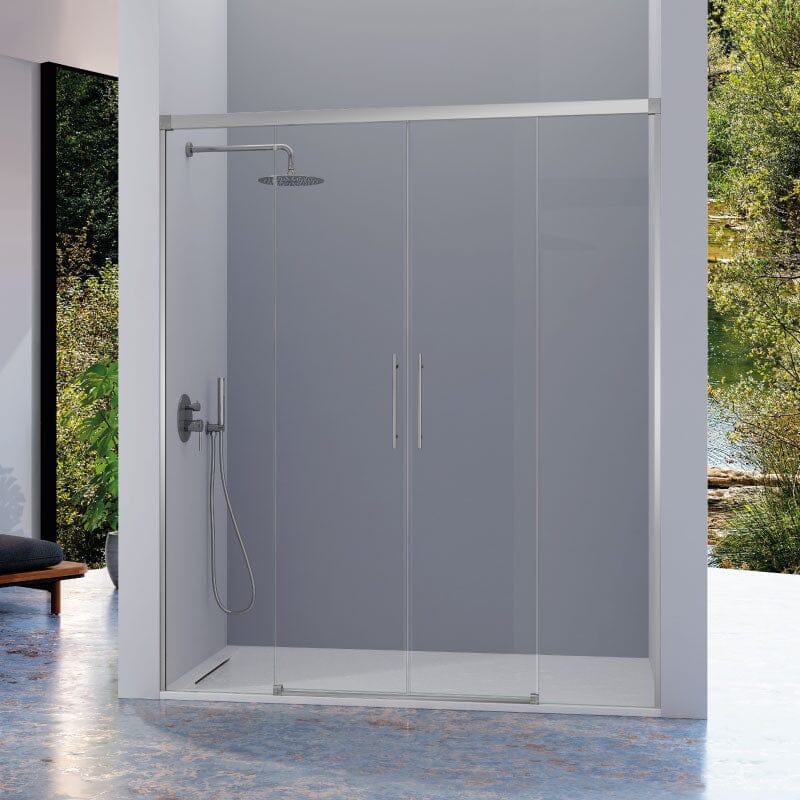 Frontal de ducha 2 Fijos + 2 Puertas Correderas 156-160 cm URBAN Cromado | Leroy Merlin
