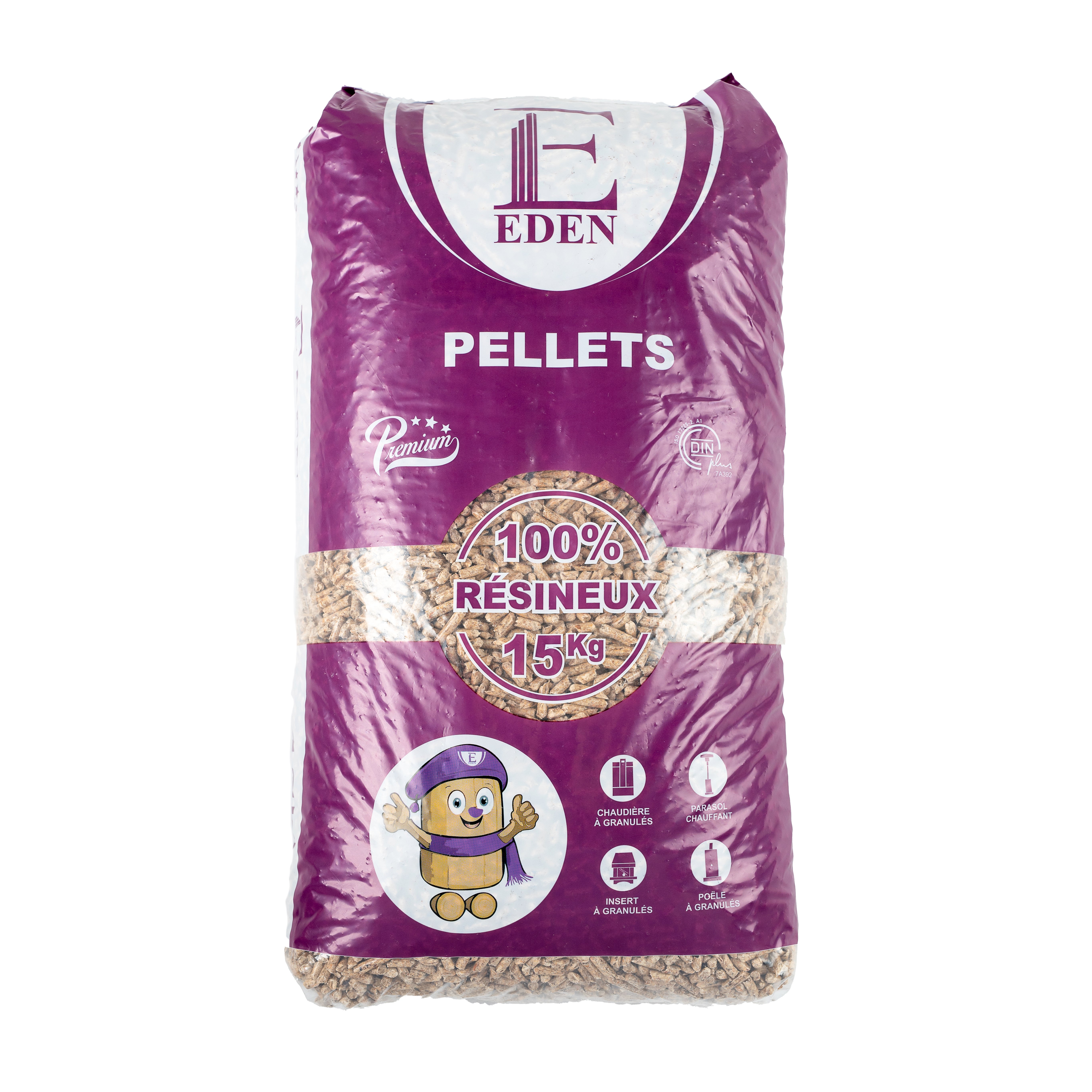 EDEN PELLETS PREMIUM DIN+ 17 SACS | Leroy Merlin