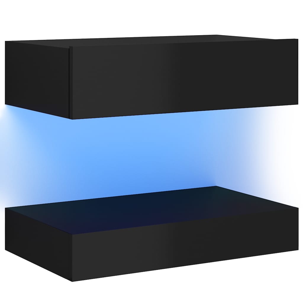 Table de chevet Noir brillant 60x35 cm | Leroy Merlin