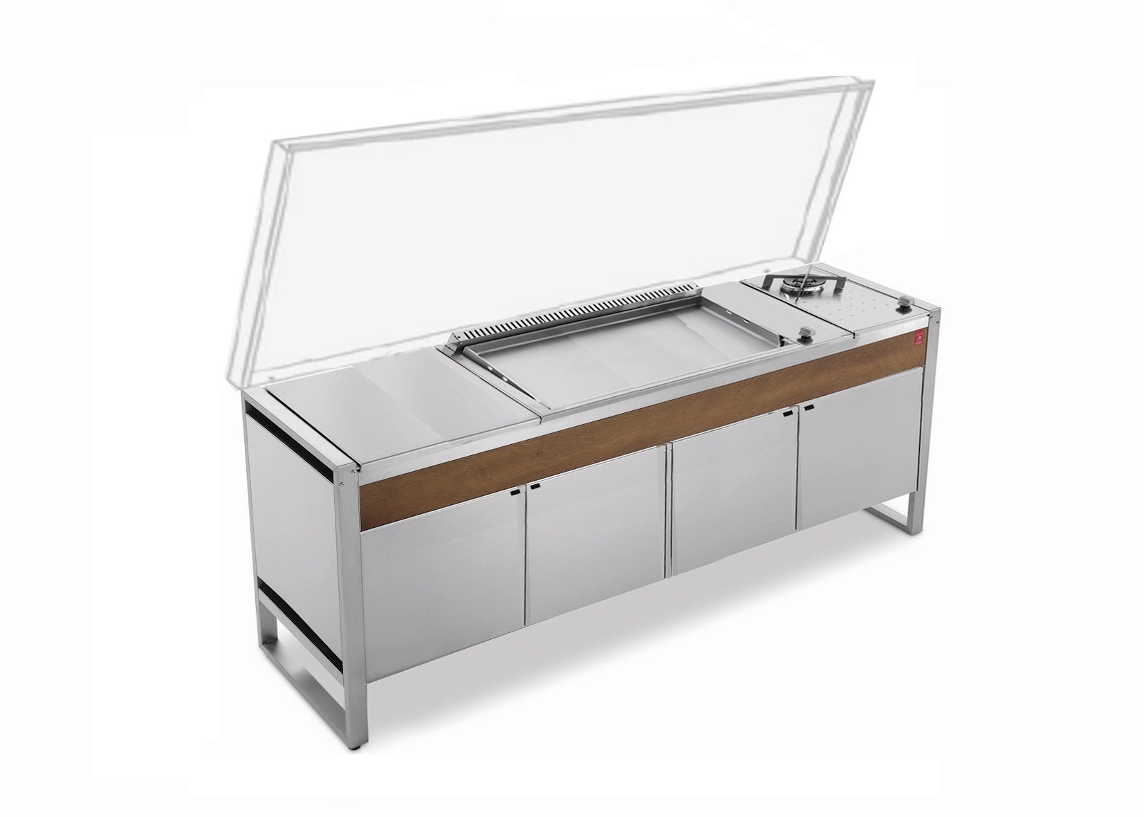 Table Fermée OASI 205C + Plancha OASI 80 Lisse + Feu Dual Gaz | Leroy ...