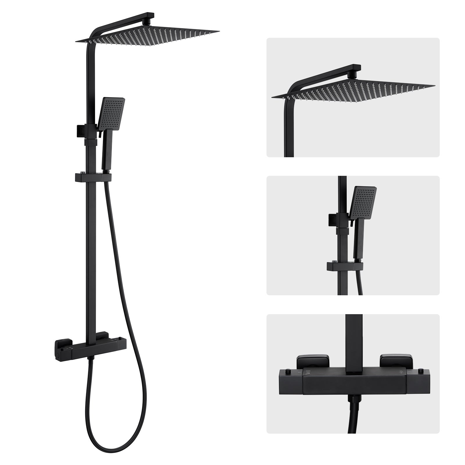 Columna de ducha termostática Auralum Max,columna ducha con mezclador ...