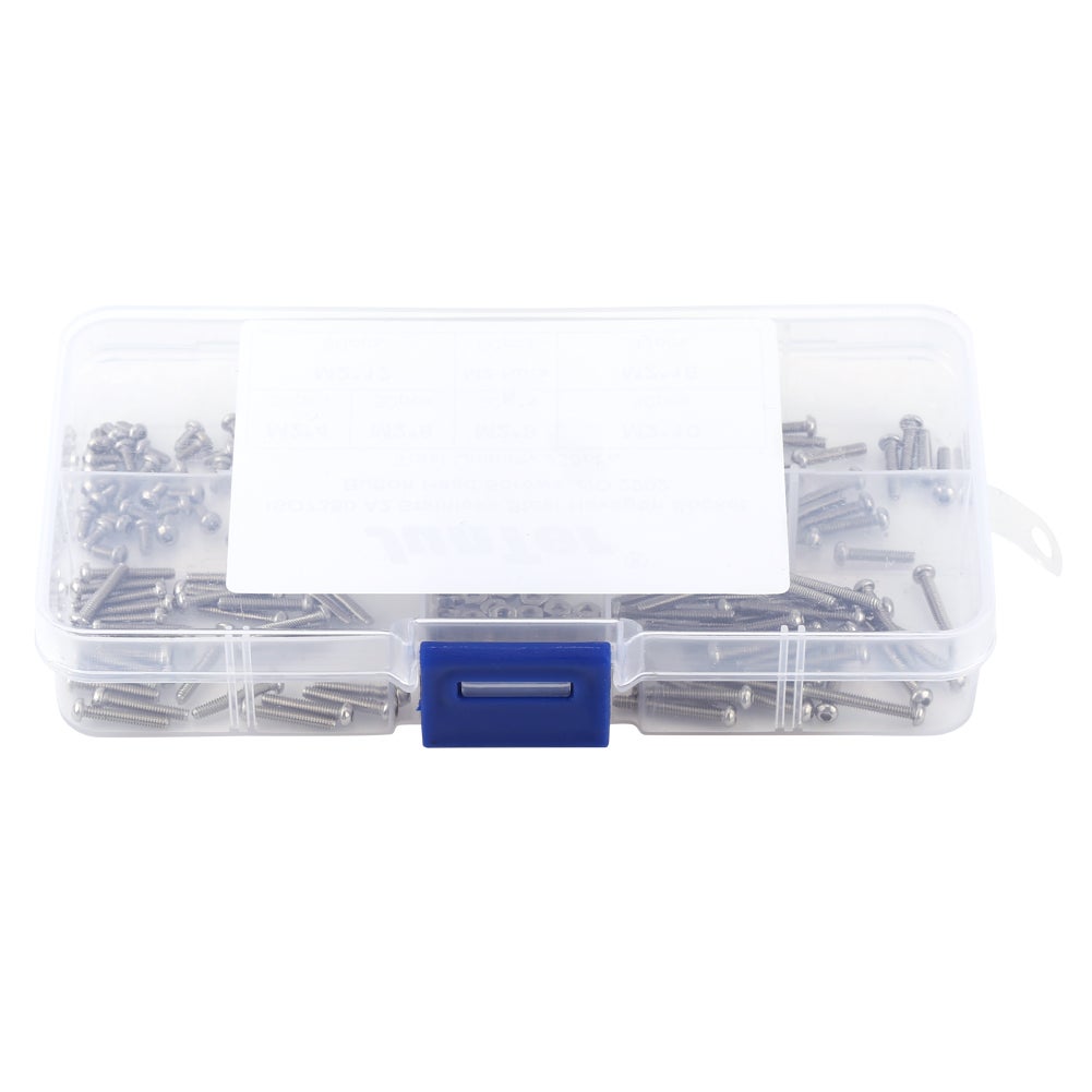 Kit d'assortiment de 230 vis à tête cylindrique à six pans creux en acier inoxydable SS304 M2 ...