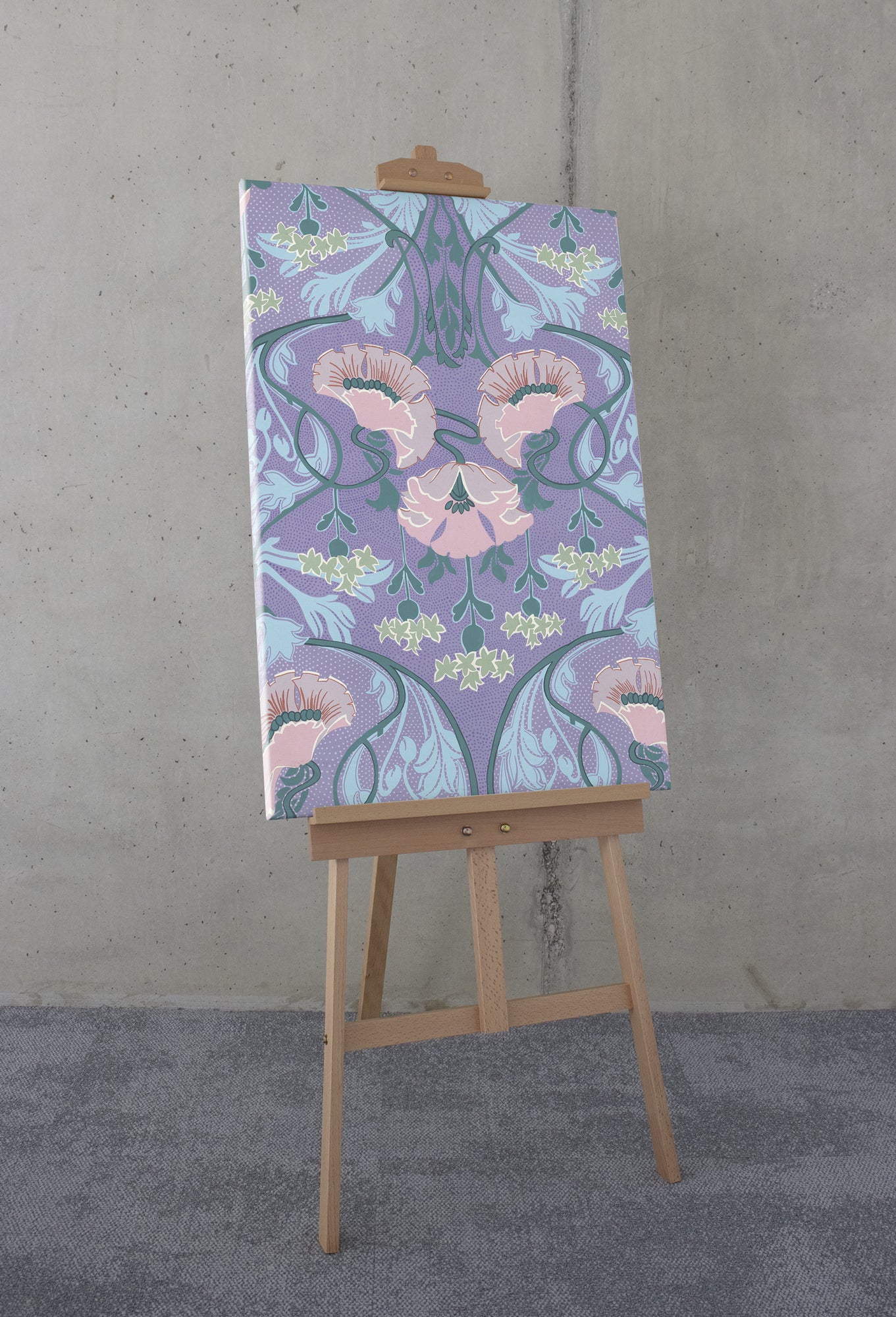 Toile imprimée sur cadre de Komar - Mandala Mauve - Taille: 60 x 90 cm ...