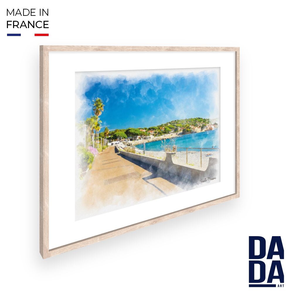 Image encadrée Côte de Sainte-maxime / 30x40 cm / Cadre Effet naturel ...