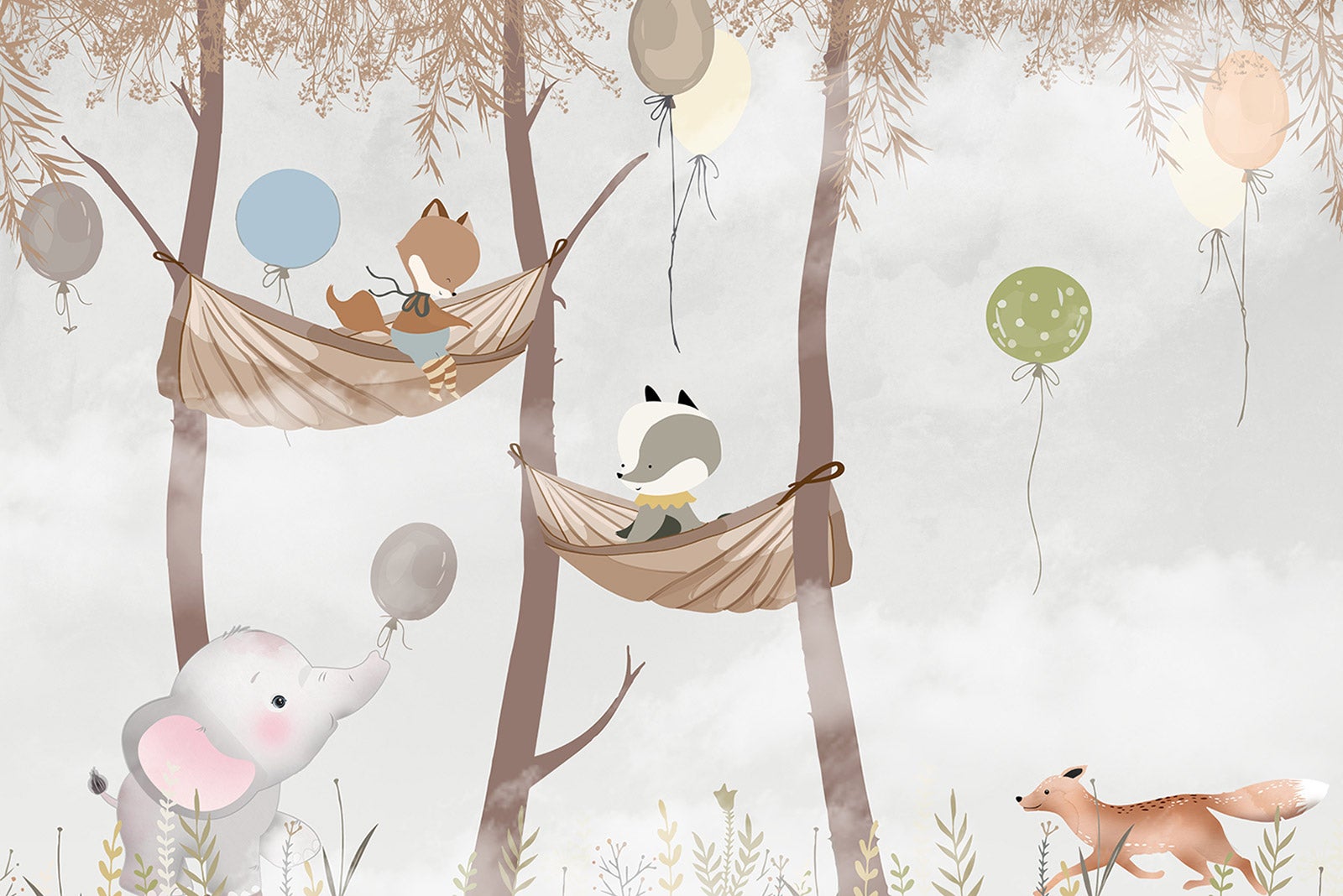 Papier peint panoramique Enfants - Animaux 3617680902530 - Largeur 325 cm x Hauteur 217 cm ...