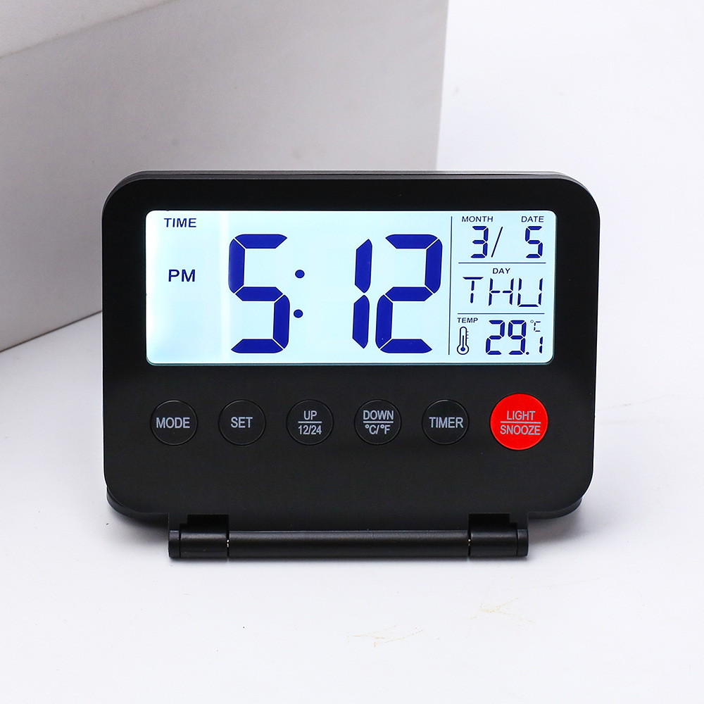 Reloj despertador digital, mini reloj despertador de viaje plegable con ...