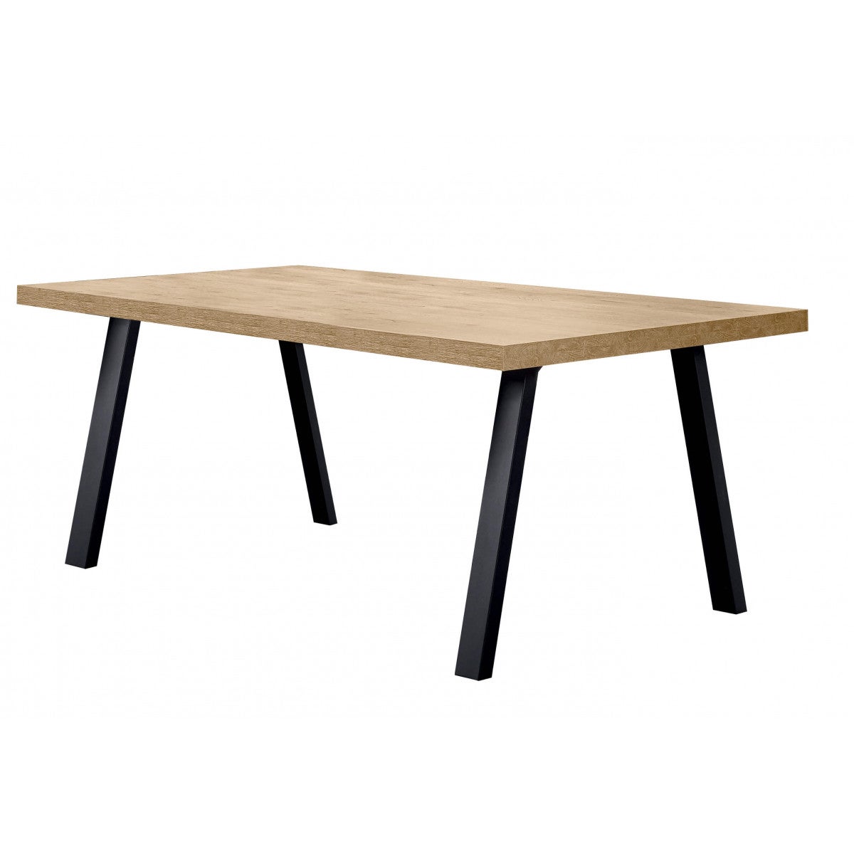 SCARLET - Table 230cm Aspect Bois Scarlet Oak Piètement A Métal Noir ...