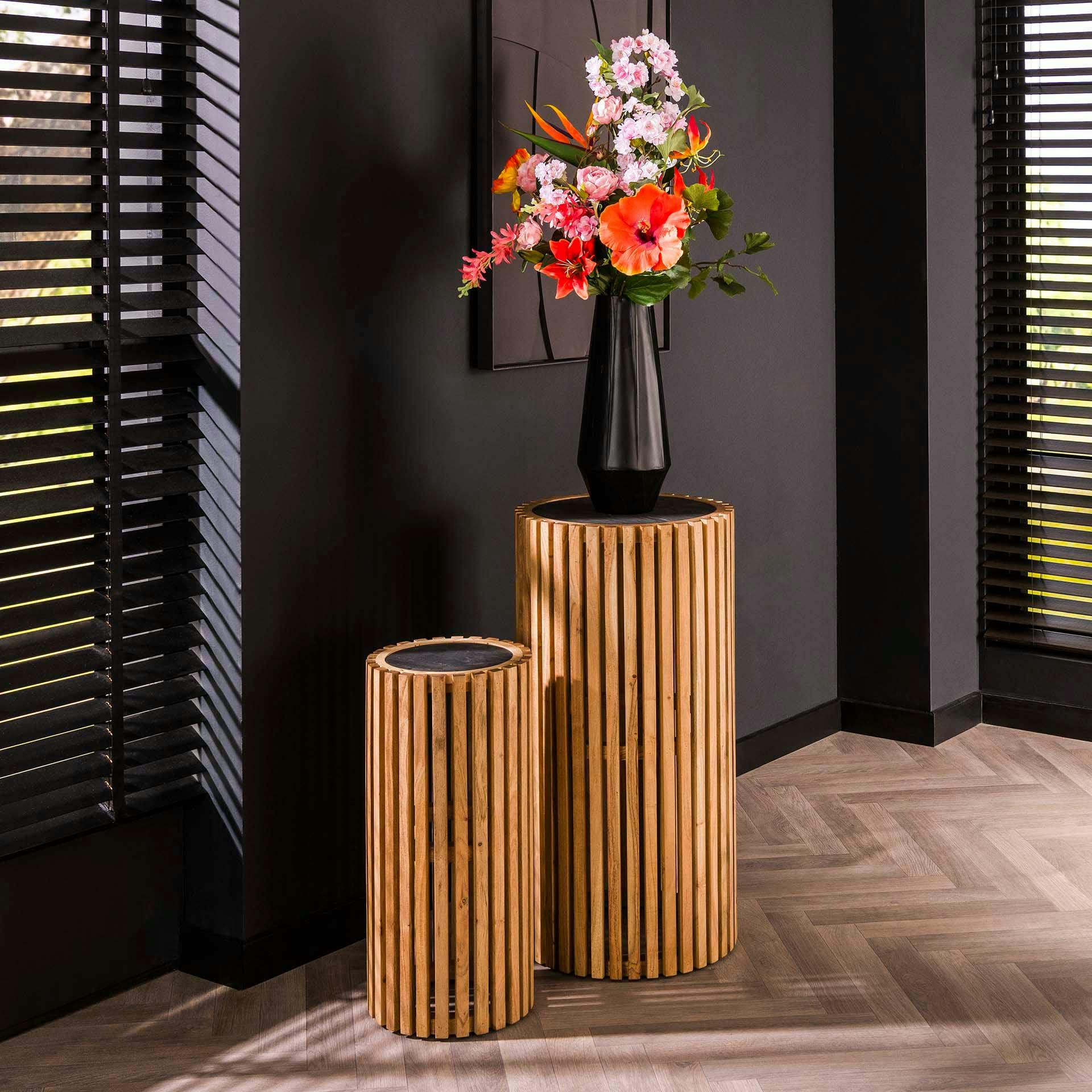 Sellette en bois d'acacia et ardoise (lot de 2) MELBOURNE | Leroy Merlin