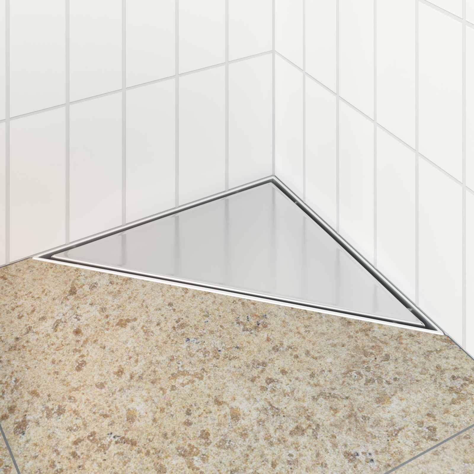 Drain de douche triangle 2 en 1 Argenté 32 x 32 x 7,5 cm vidaXL | Leroy ...