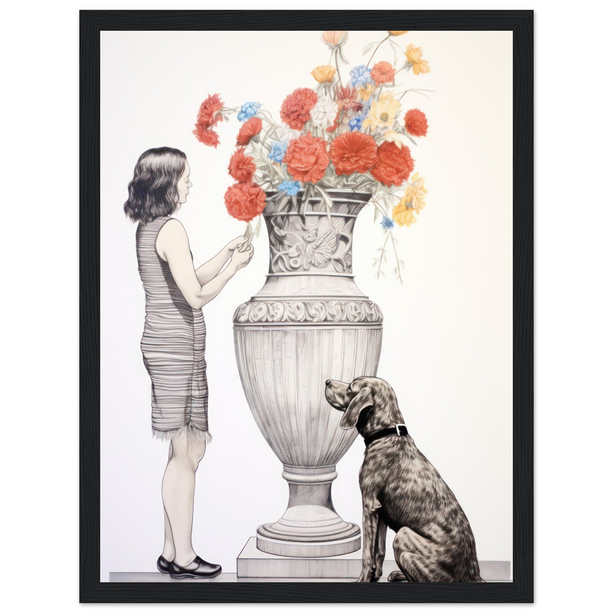 Lámina decorativa para enmarcar CUADRO FLORDOG 40x50 cm | Leroy Merlin