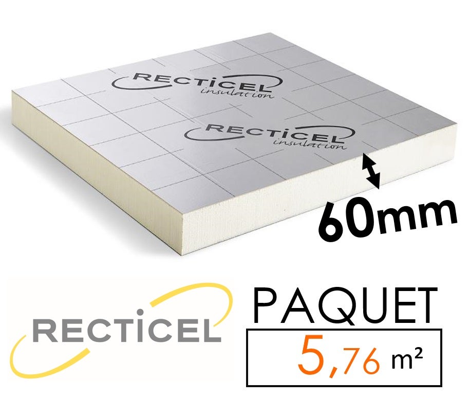 ISOLANT TOITURE PLATE AUTOPRO SI 60MM DE MARQUE RECTICEL - PAQUET DE 5 ...
