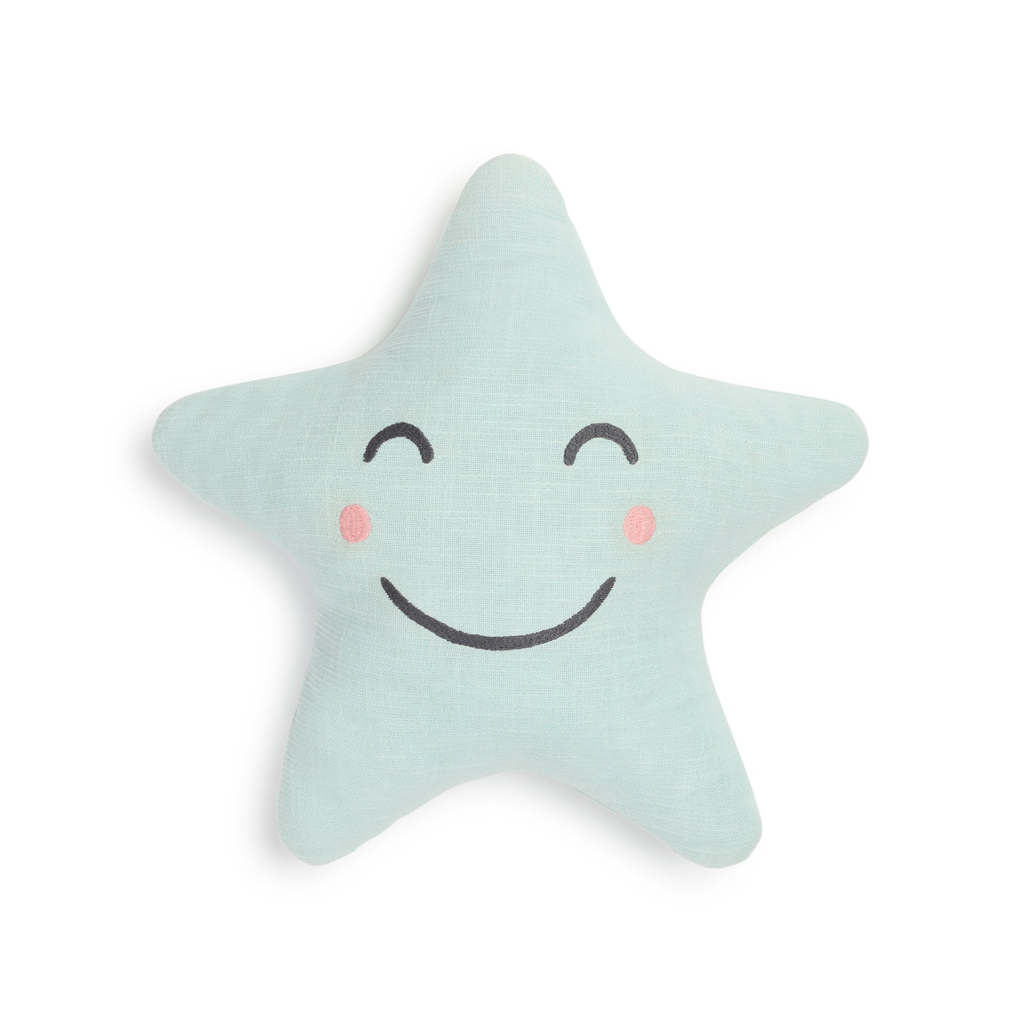 Cojín relleno en forma de estrella Stari color azul aqua. Algodón ...