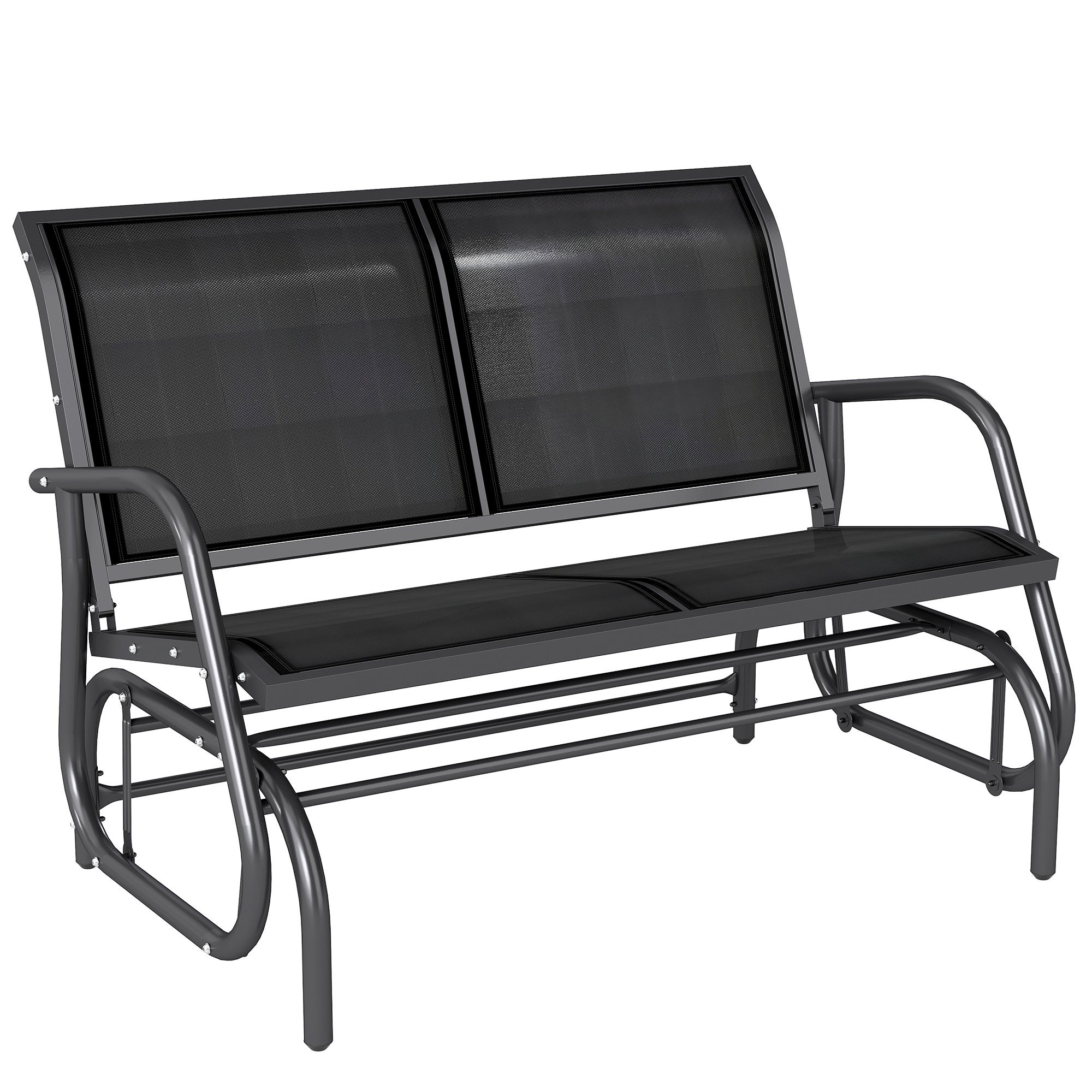 2-Seater Contemporary Design Garden Rocking Bench, High Comfort ...