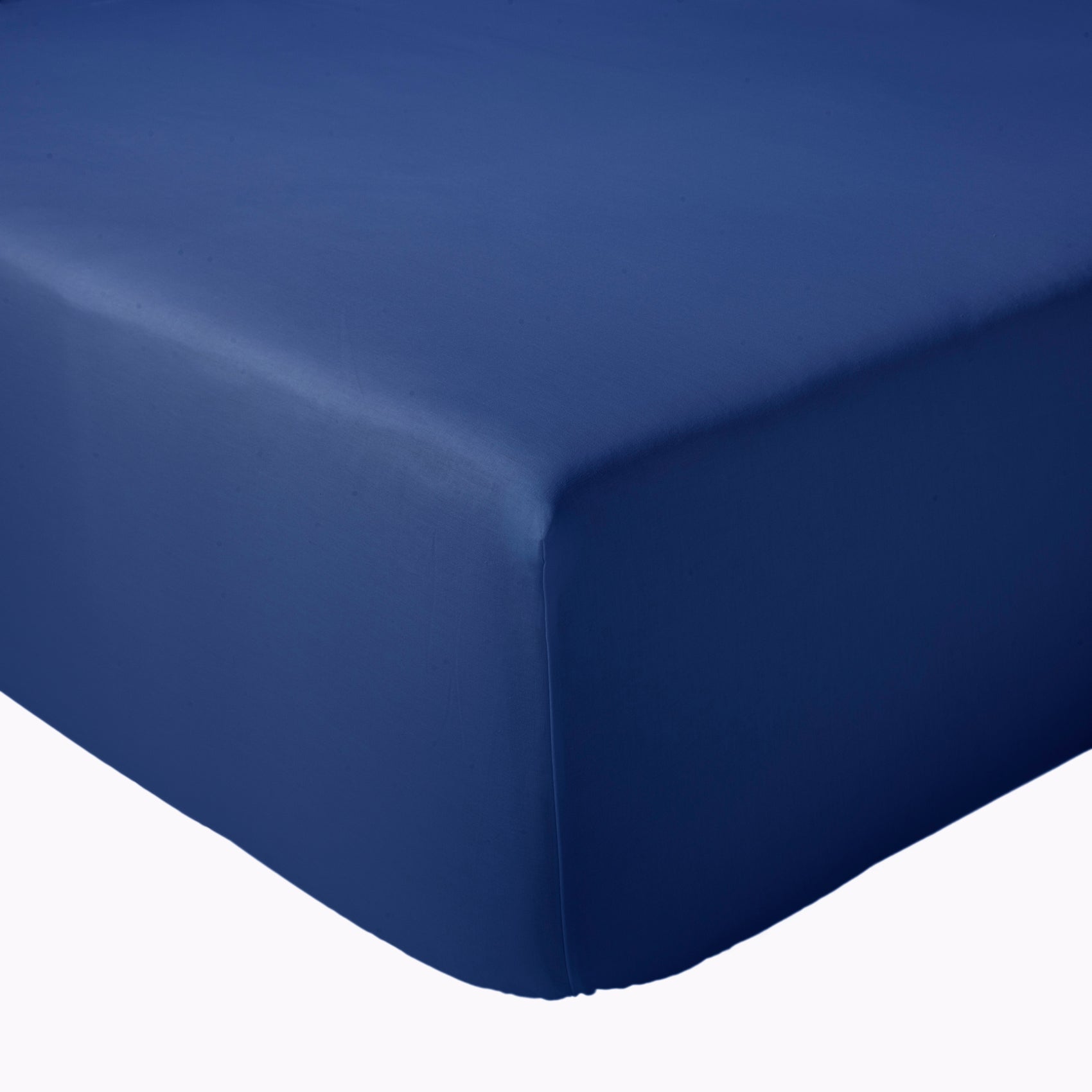 Drap-housse uni en satin de coton - Bleu Foncé - 140x190 cm - Satin de ...