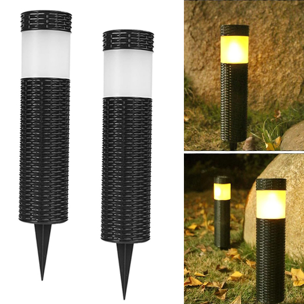 Lot de 2 lampes solaires d'extérieur, flammes simulées, lampes de jardin étanches, lampes LED ...