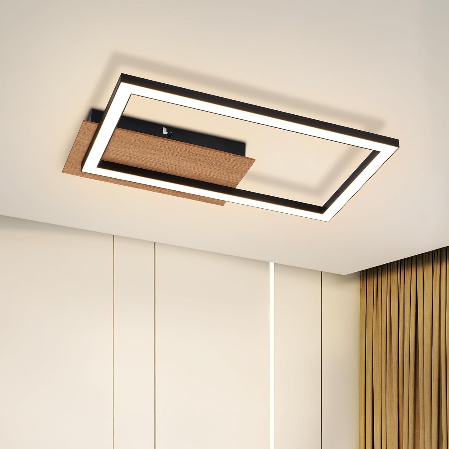 NETTLIFE Plafón LED Plafón moderno 12W madera 3000K | Leroy Merlin