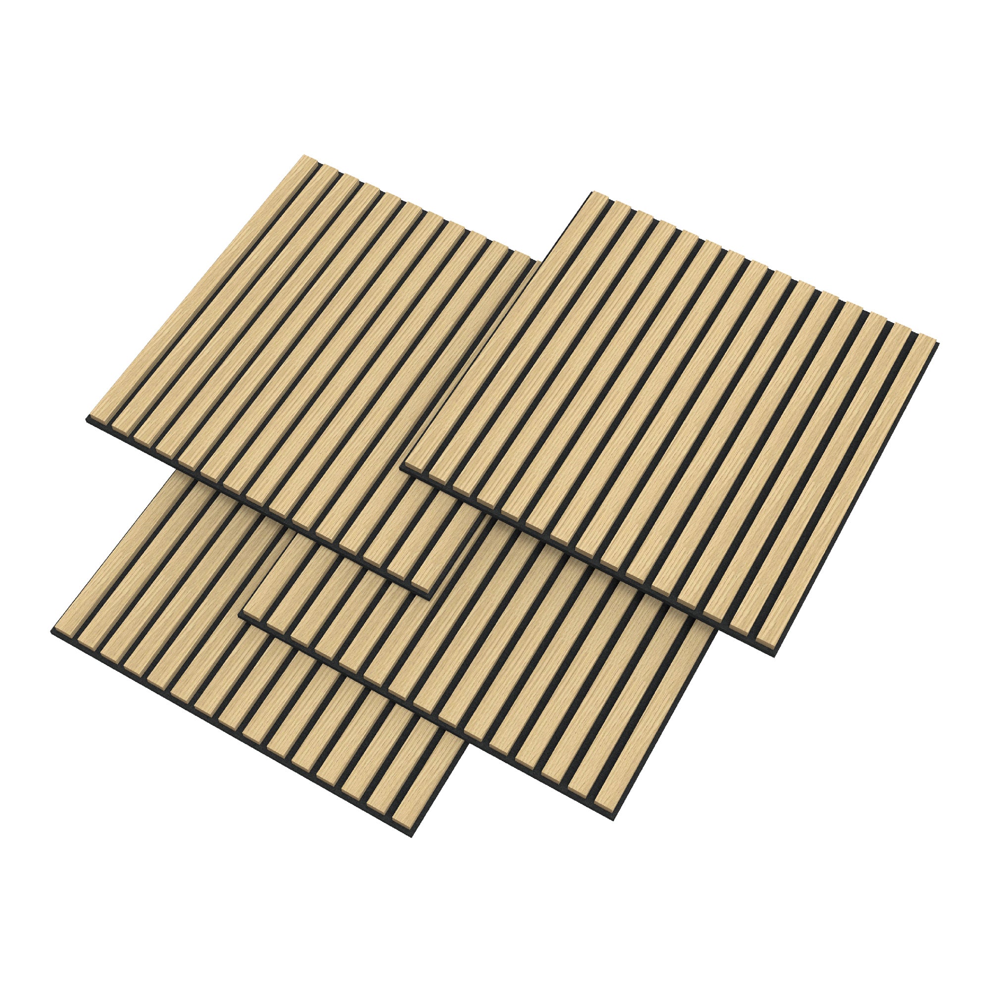 Set de 4 paneles acústicos Vang 3D 1,44 m² lamas lineales - Roble [NEU ...