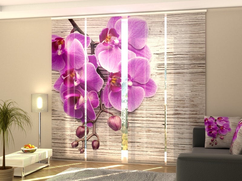 Tende a Pannello Scorrevoli Orchidea e Legno 4 300x60 | Leroy Merlin