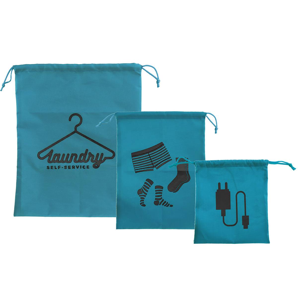 Set de 3 sacs de rangement pp ajustables - bleu canard - Tendance ...