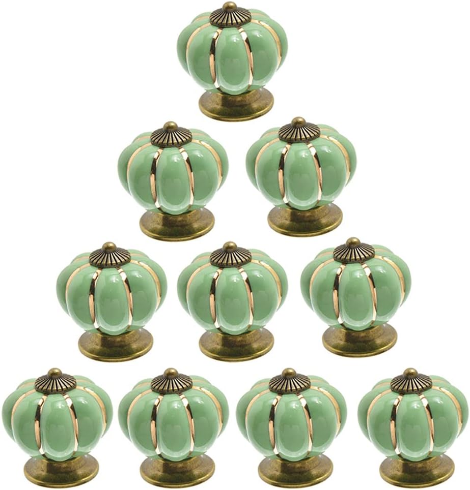 Juego de 10 pomos de puerta de cerámica vintage en forma de calabaza de ...