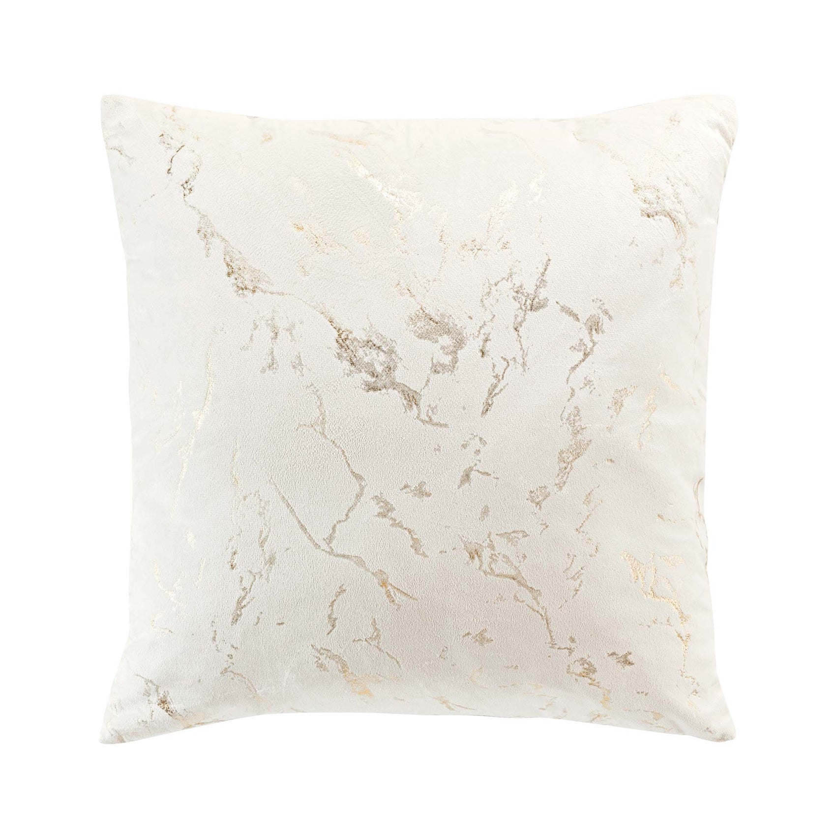 Coussin blanc - Effet marbré - Blanc - 45x45 cm - Velours | Leroy Merlin