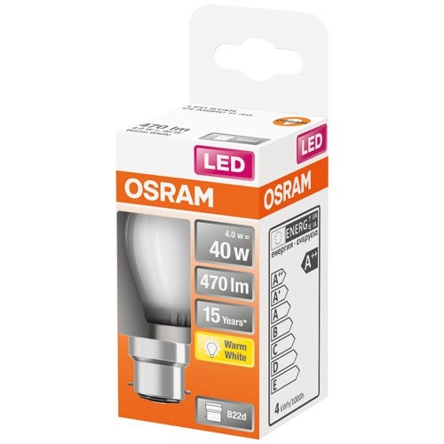OSRAM Lampadina, Attacco: E27, Bianca Calda, 2700 K, 4 W, Equivalenti a ...