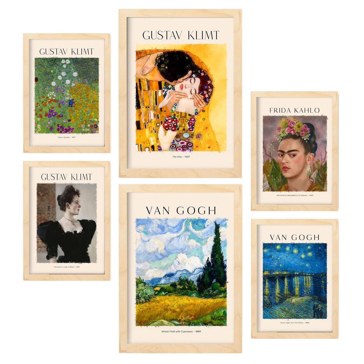 Fiche D'affichage Frida Klimt Van Gogh Painter Gallery Peintures ...