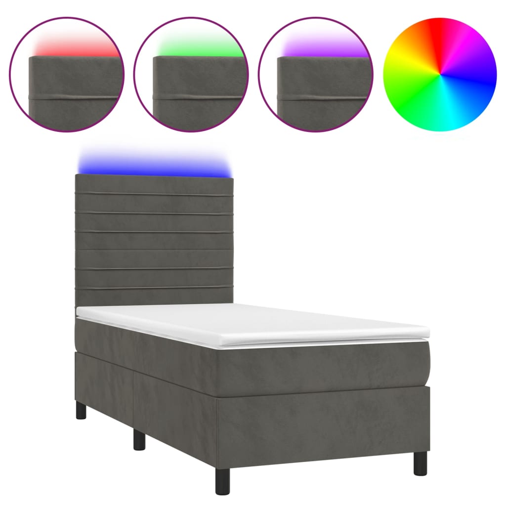 Cama individual | Cama box spring | Cama para adultos colchón y LED ...