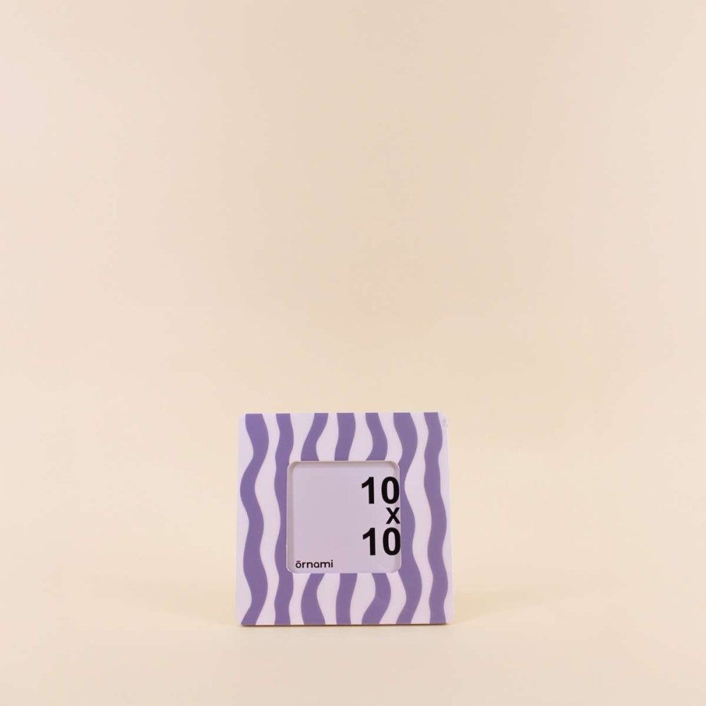 Cadre photo rayé vagues violet / blanc 17x17 cm - Ornami | Leroy Merlin